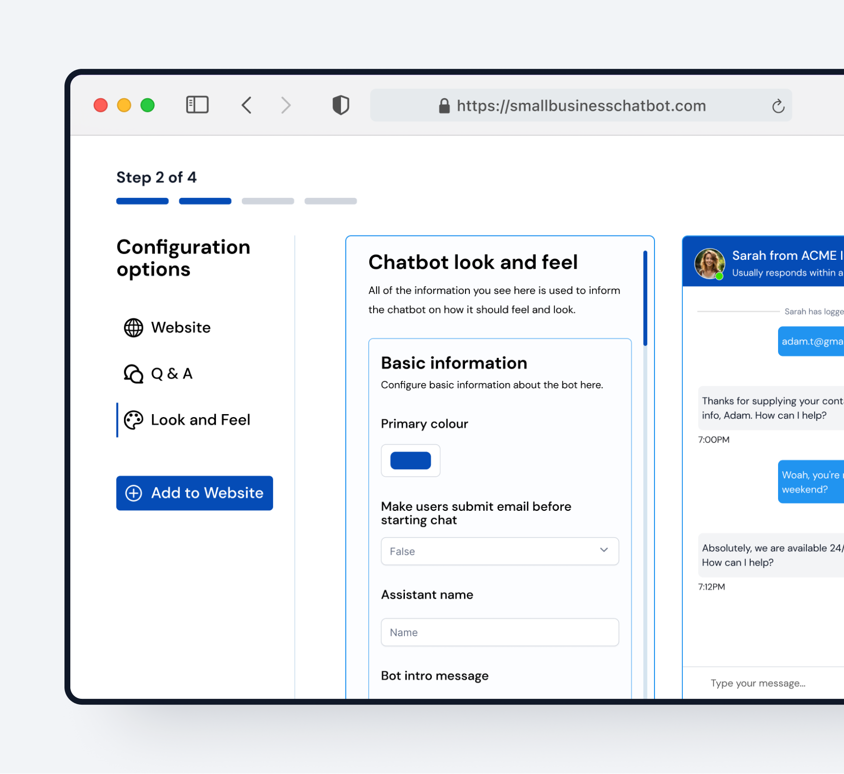 Chatbot for Small Businesses | SBC